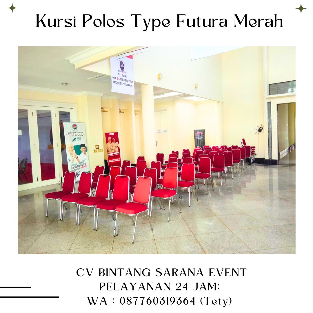 Sewa Kursi Polos Type Futura Merah Jakarta