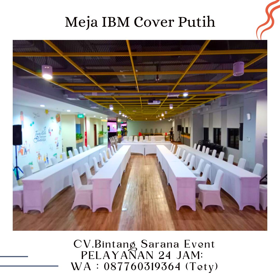 Rental Meja IBM Cover Putih wilayah Kota Depok