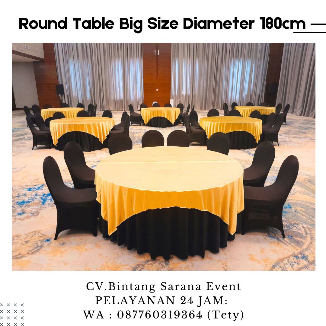 Rental Round Table Big Size Diameter 180cm Jakarta Pusat