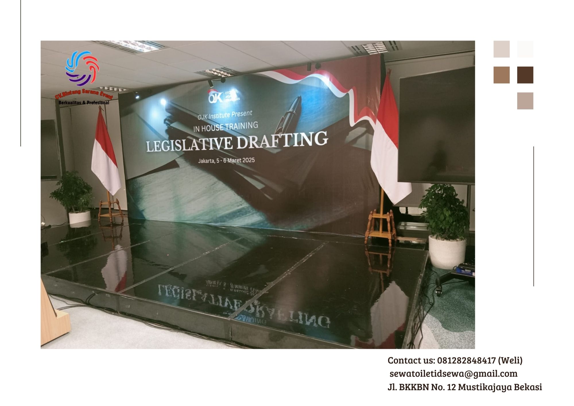 Jasa Sewa Backdrop Dan Panggung Melaminto Hitam Di Jakarta