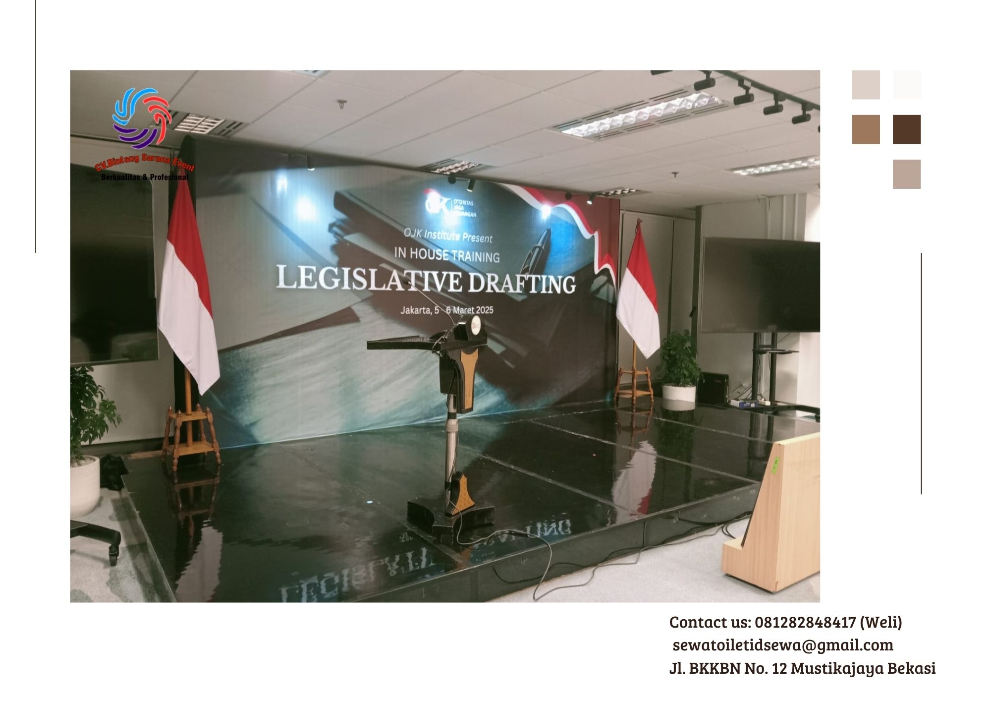 Jasa Sewa Backdrop Dan Panggung Melaminto Hitam Di Jakarta