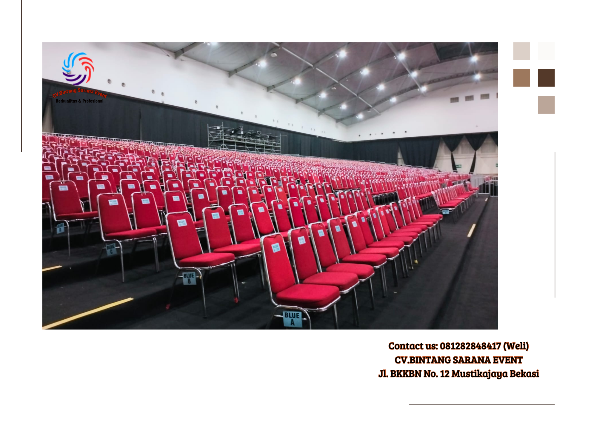 Sewa Kursi Futura Merah Kerangka Stainless di Jakarta