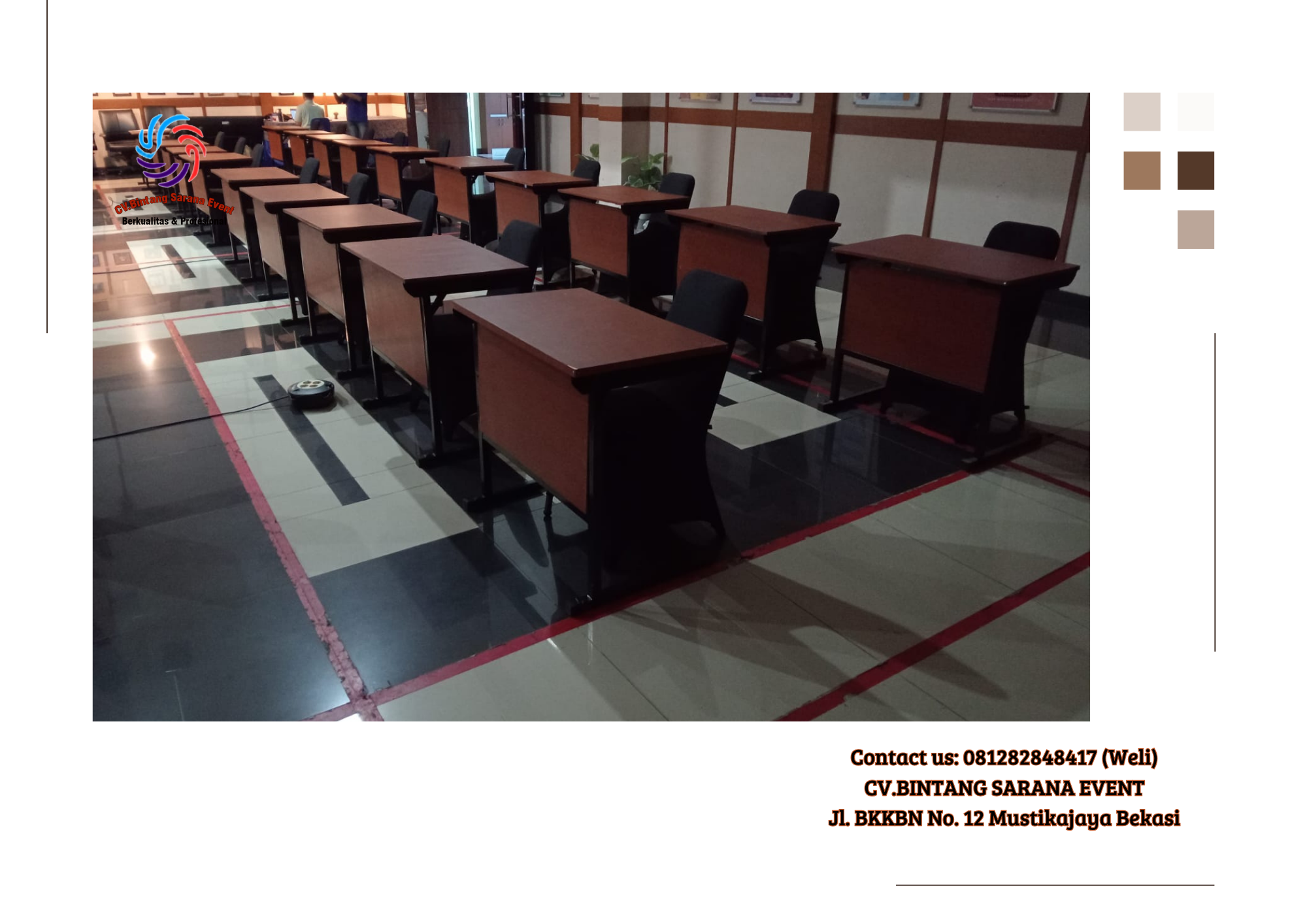 Rental Meja Kelas Atau Meja Test Single HPL Jakarta